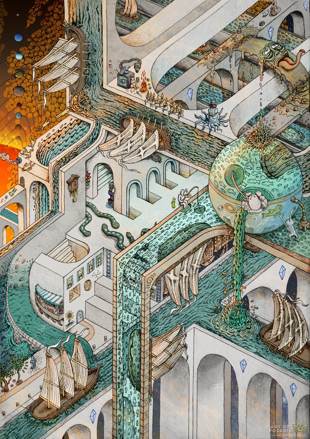 Fishing for Escher | Prints – Art of Polaris